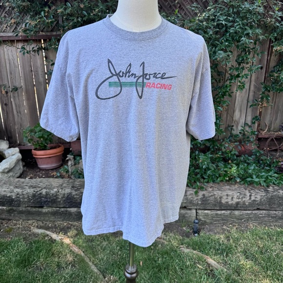 Jerzees | Shirts | Vintage John Force Racing Gray Spell Out Signature ...